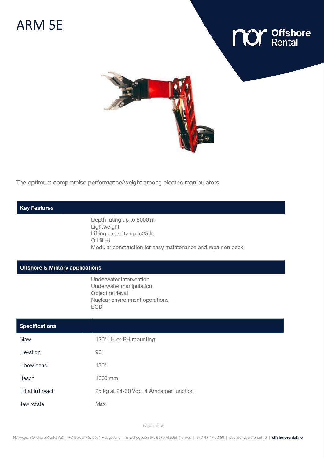 NOR-DS-ARM-5E-190423 - Norwegian Offshore Rental