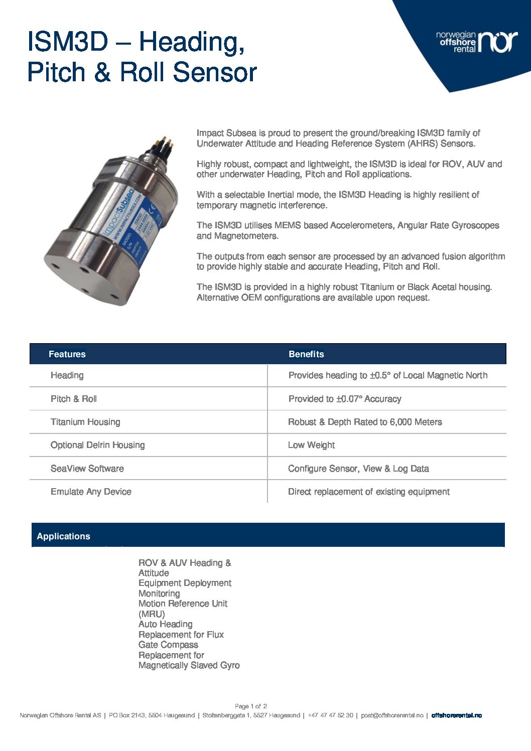 NOR-DS-ISM3D_Heading_Pitch_Roll_Sensor-062021 - Norwegian Offshore Rental