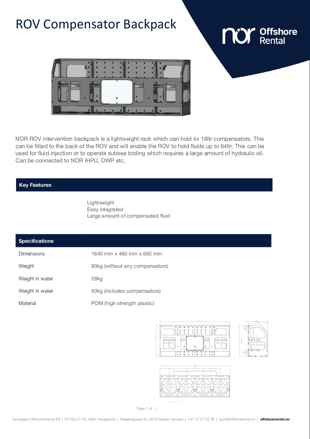 NOR-DS-ROV Compensator Backpack-110523 - Norwegian Offshore Rental