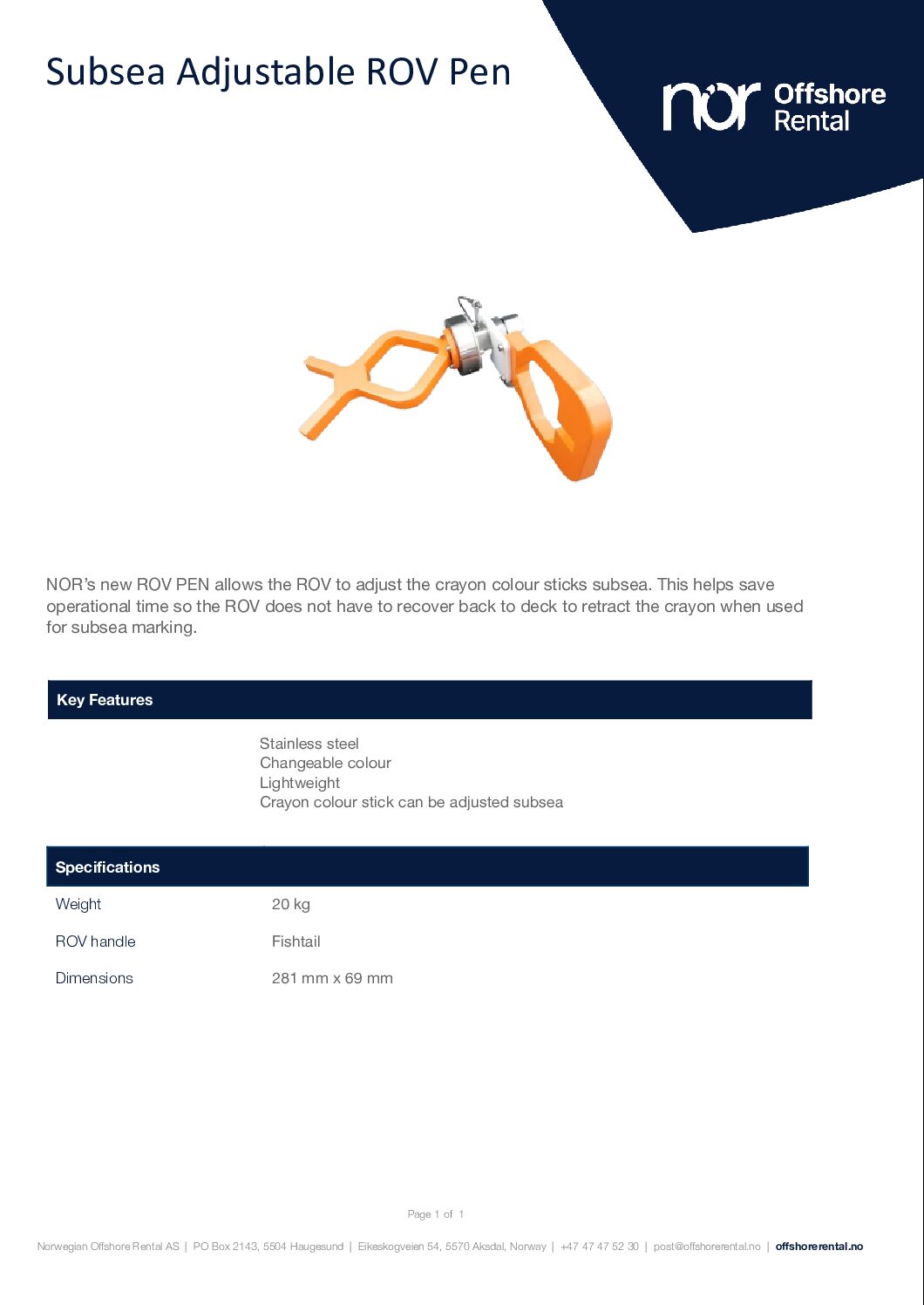 NOR-DS-Subsea-Adjustable-ROV-Pen-260423 - Norwegian Offshore Rental