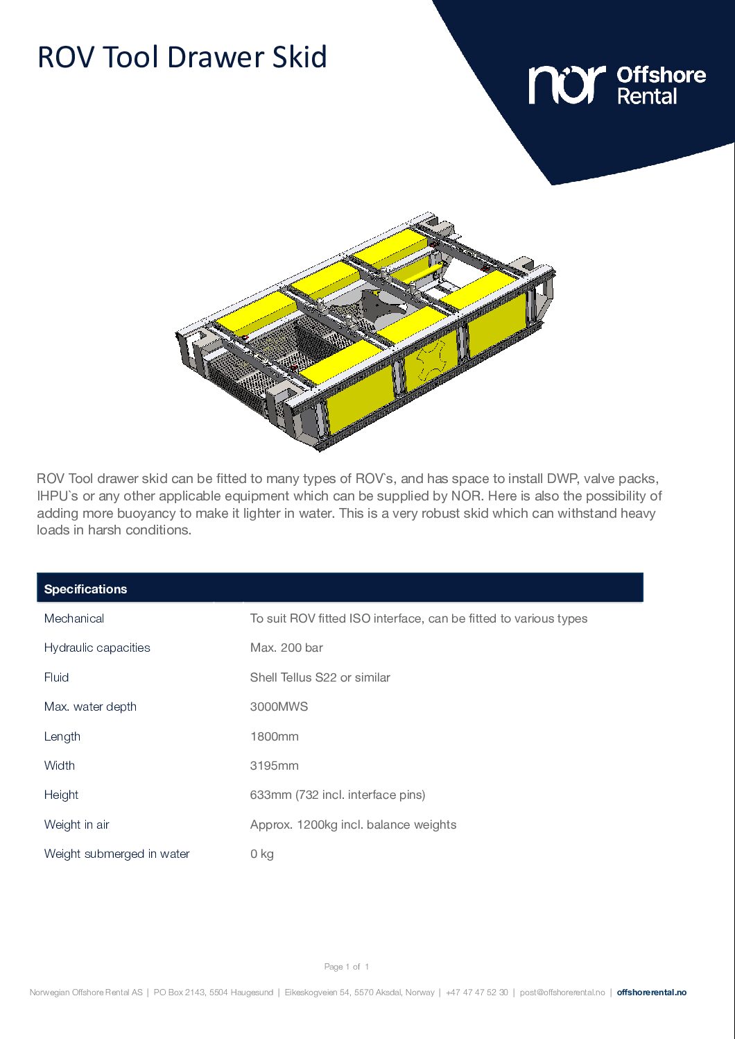 NOR-DS-ROV Tool Drawer Skid-110523 - Norwegian Offshore Rental